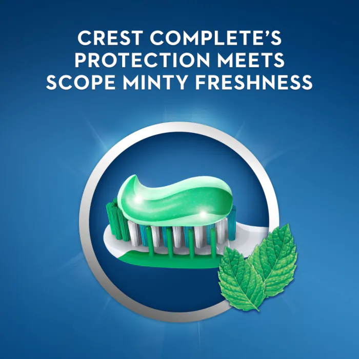 crest complete toothpaste with scope